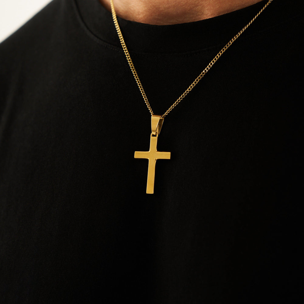 Gold Latin Cross Pendant for Men | CRAFTD London