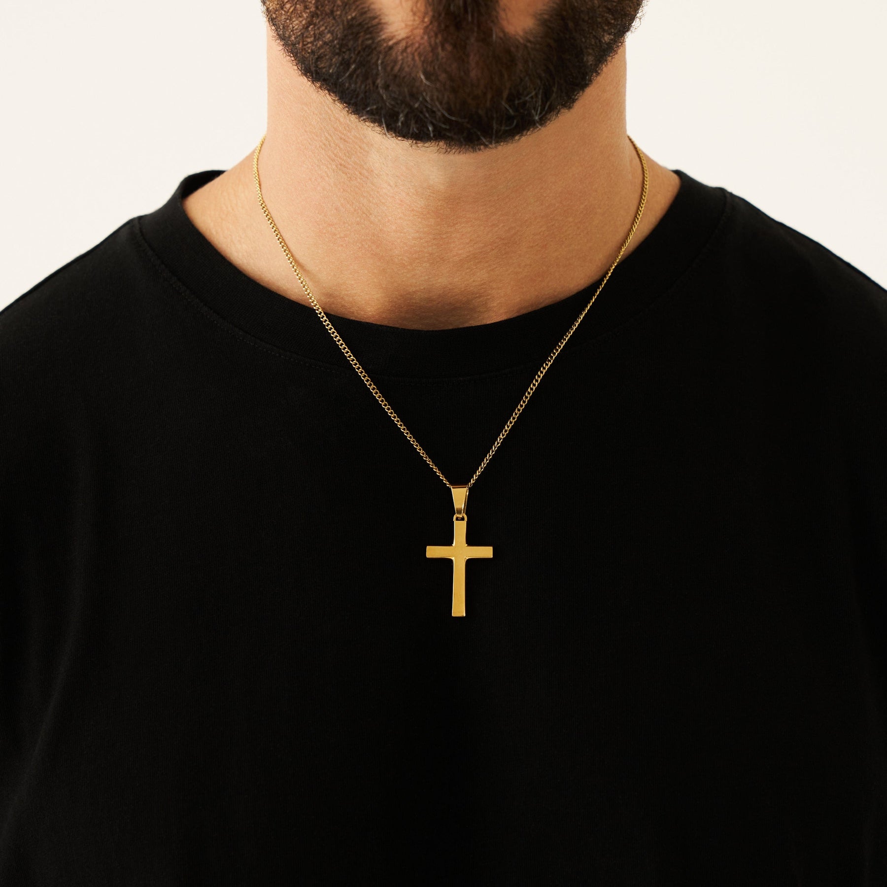 Gold Latin Cross Pendant for Men | CRAFTD London