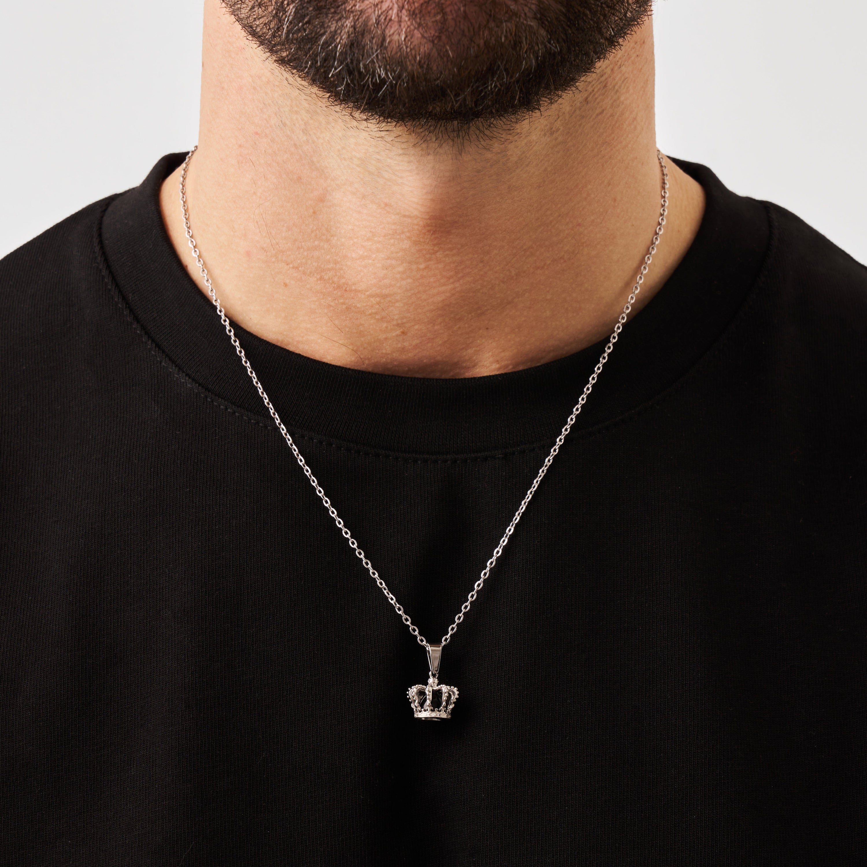 Men's King's Crown Pendant (Silver)