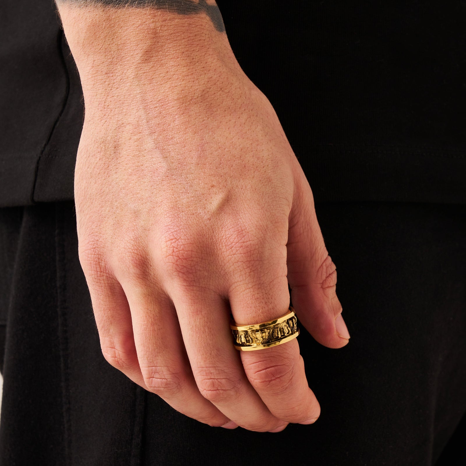 Men's King's Crown Band Ring (18k Gold)