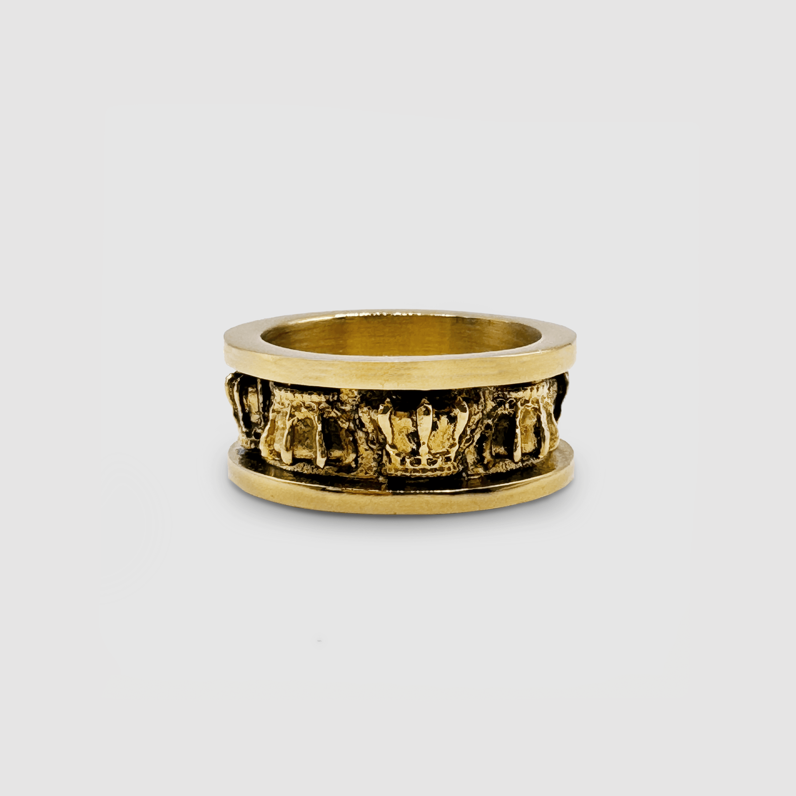 Men's King's Crown Band Ring (18k Gold)