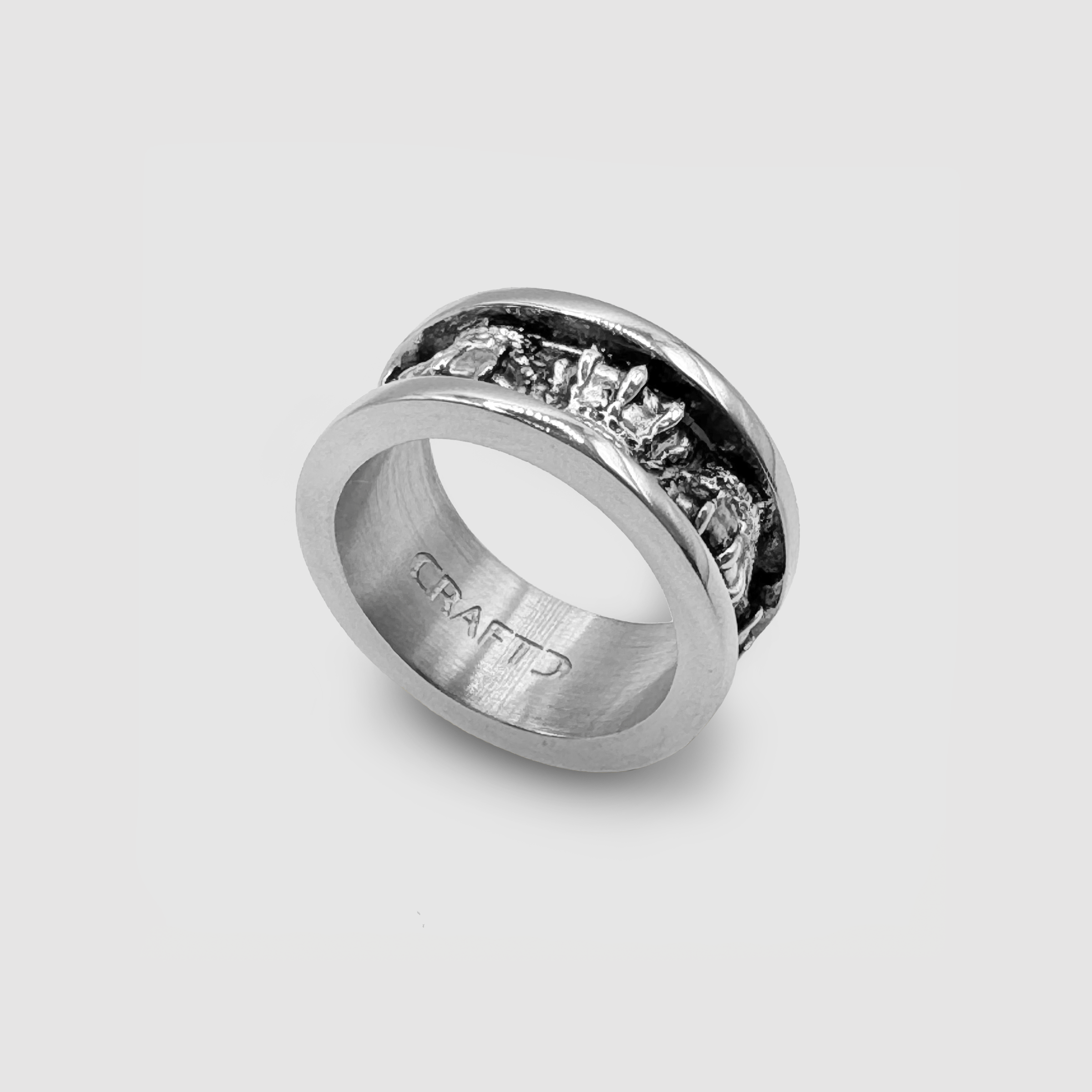 Men's King's Crown Band Ring (Silver)