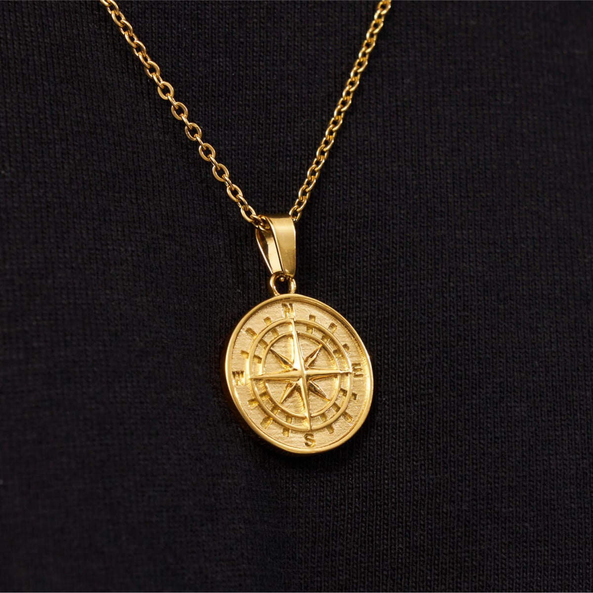 Gold Compass Pendant with Chain | CRAFTD London