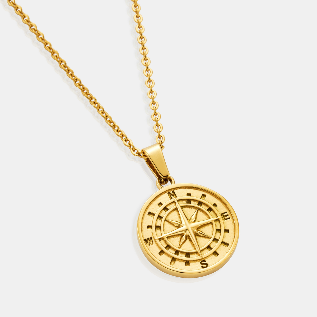 Gold Compass Pendant with Chain | CRAFTD London