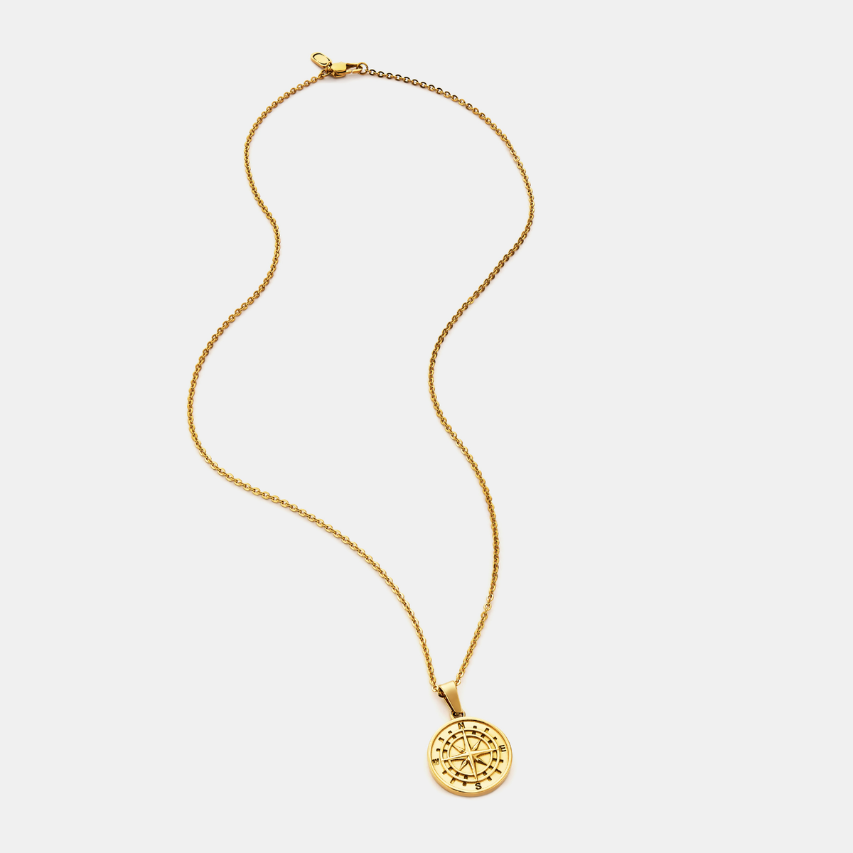 Gold Compass Pendant with Chain | CRAFTD London