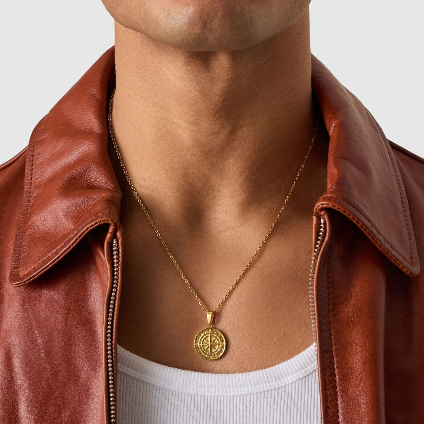 Gold Compass Pendant with Chain | CRAFTD London