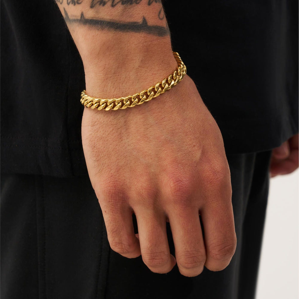 8MM Cuban Link Bracelet | Gold | CRAFTD London