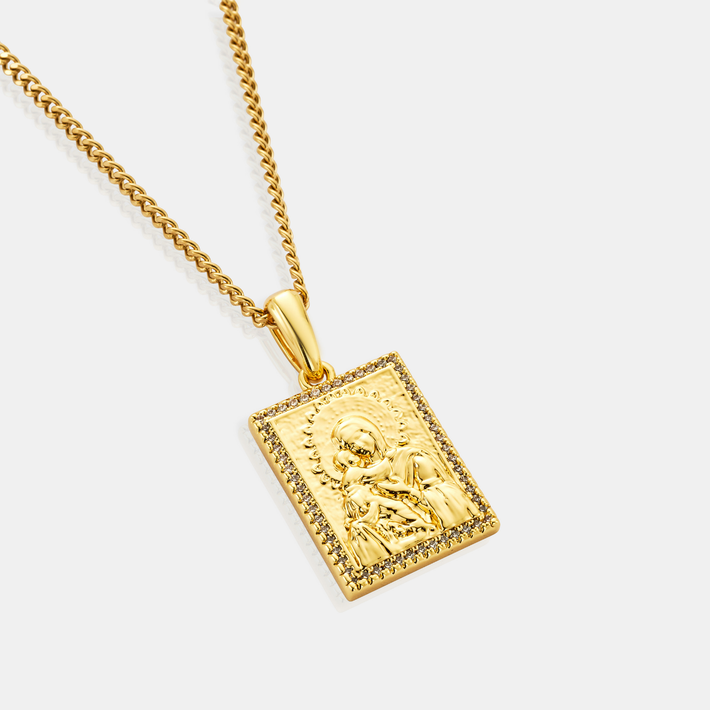 Iced Mary Pendant & Chain | Gold | CRAFTD London