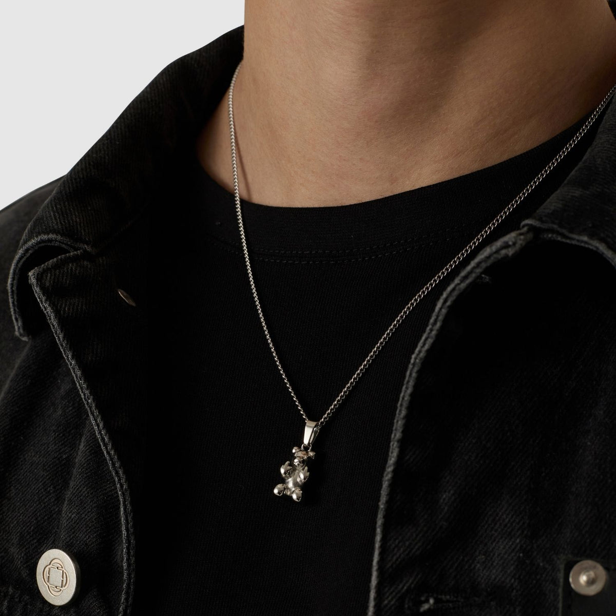 Offensive Bear Pendant Necklace (Silver) | CRAFTD London