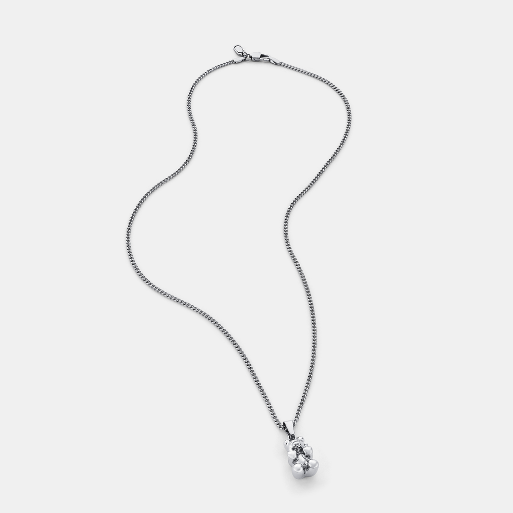 Offensive Bear Pendant Necklace (Silver) | CRAFTD London