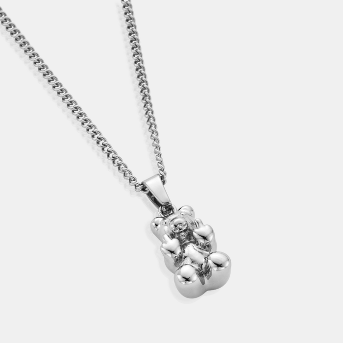 Offensive Bear Pendant Necklace (Silver) | CRAFTD London