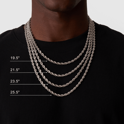 Silver Rope Chain | 5mm Rope Chain | CRAFTD London