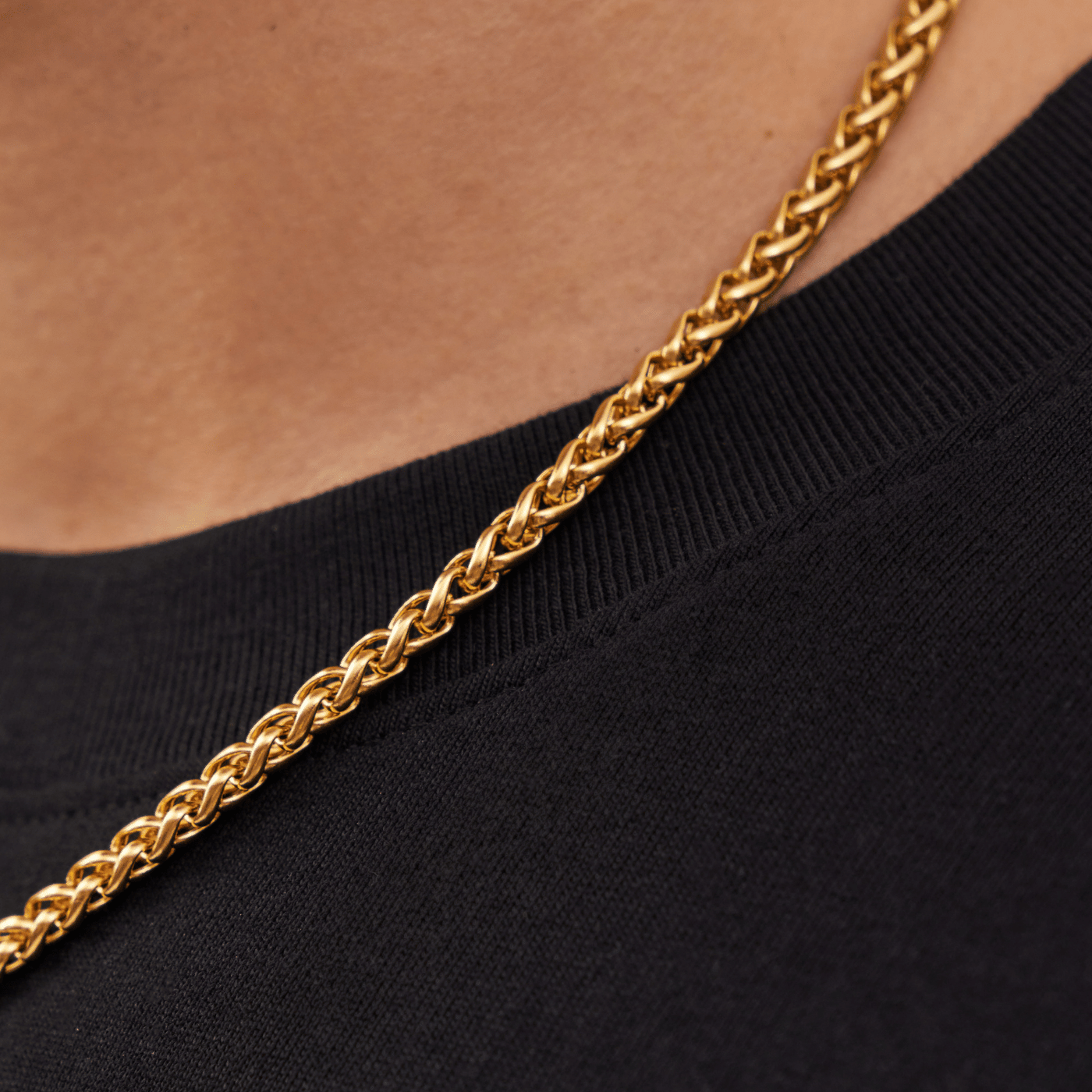 Wheat Chain | Gold Wheat Chain (5mm) | CRAFTD London