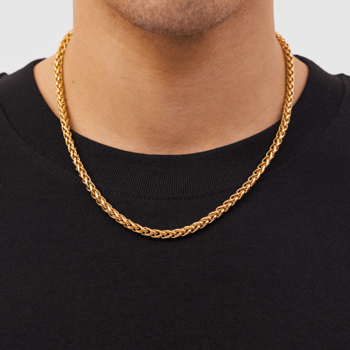 Wheat Chain | Gold Wheat Chain (5mm) | CRAFTD London