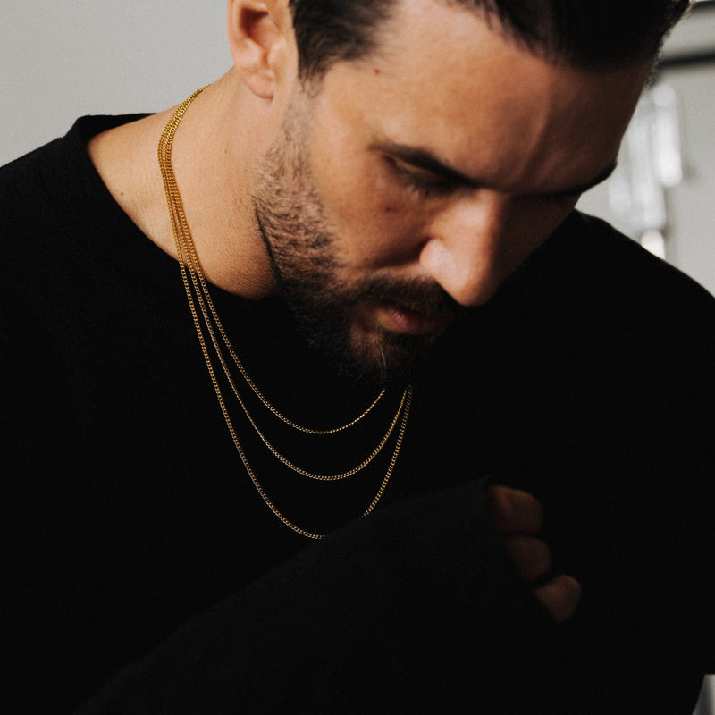 Men's Cuban Link Chain 2mm (Gold)