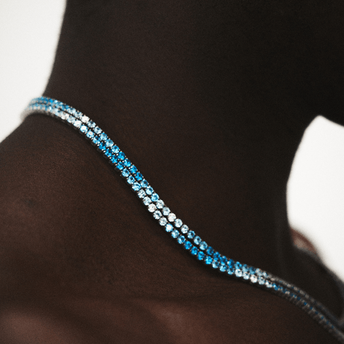 Blue Tennis Chain Necklace 3mm | CRAFTD London
