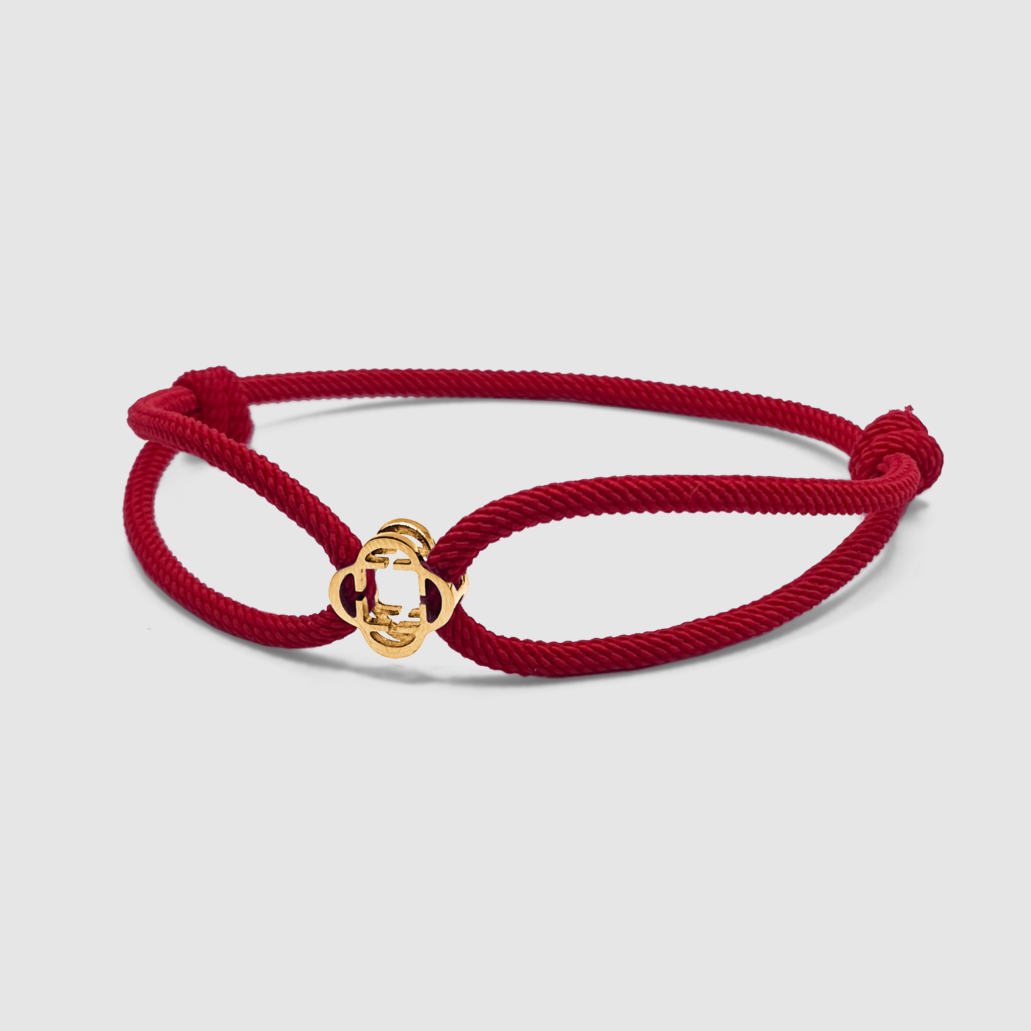 Red Cord String Bracelet for Men (Gold)