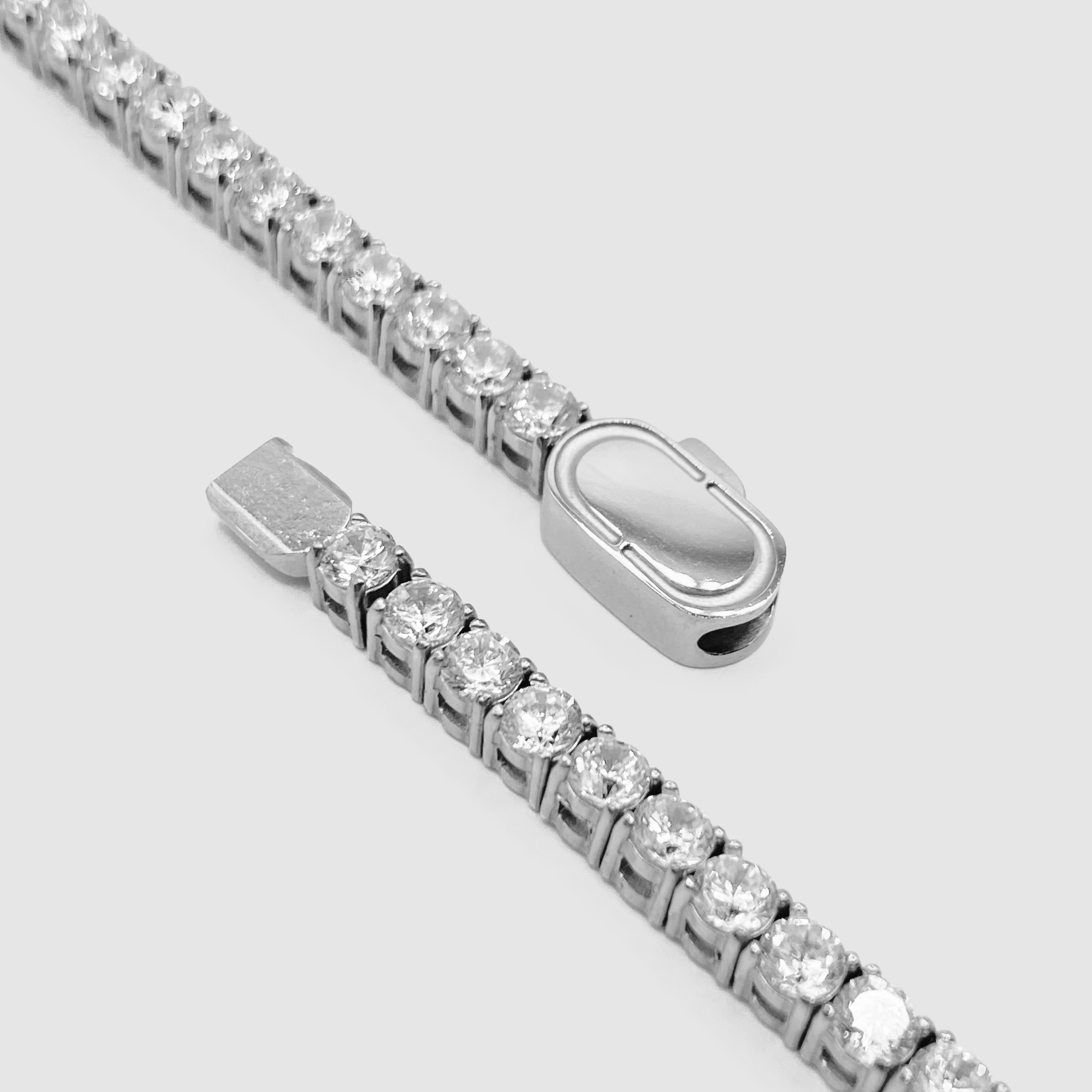 Silver Tennis Chain Necklace 3mm | CRAFTD London